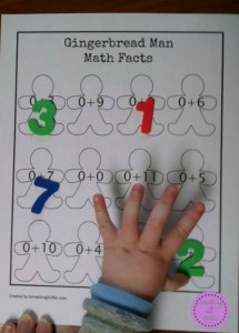 Gingerbread Man Kindergarten Math Facts